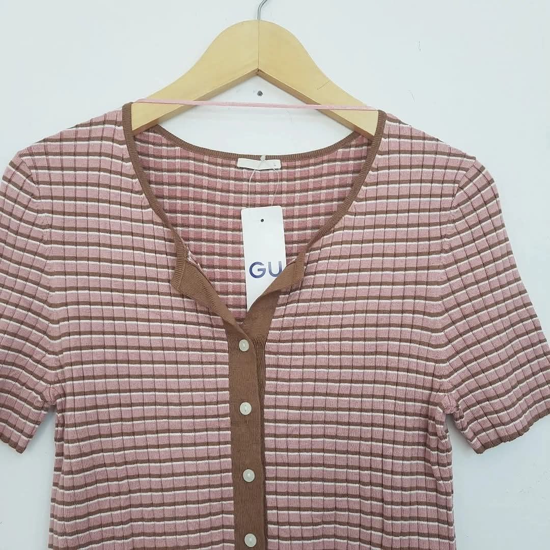 Cardigan Crop Lidi Salur GU Uniqlo Dusty Pink - NEW WITH ORIGINAL TAG ...