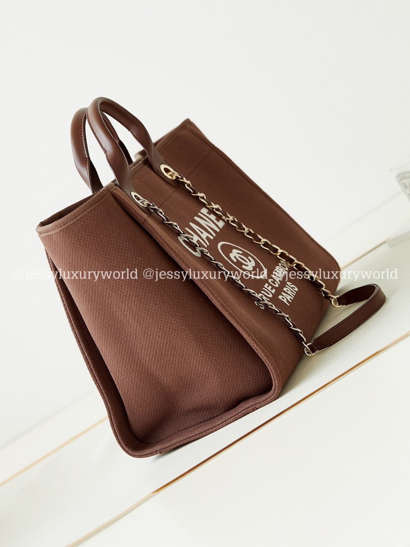 CHNL Deauville Shopper In Brown Canvas, Women's Fashion, Bags & Wallets ...