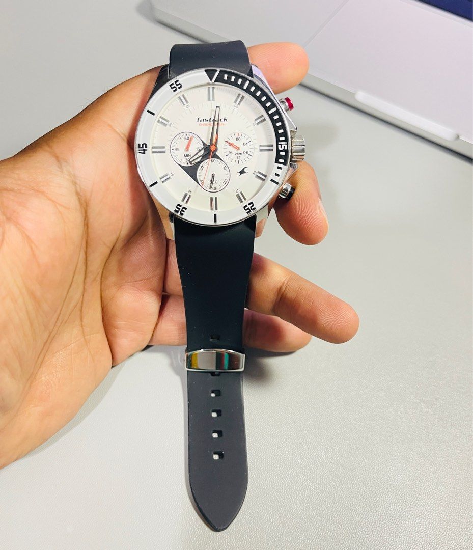 Fastrack Big Time Quartz Chronograph White Dial Watch for Guys ...