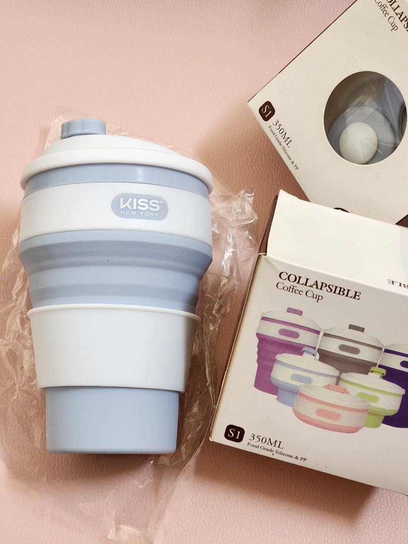 FESTIVE GIFT Idea – Collapsible Coffee, Tea, Water, Drinkable Cup 350ml x 2, Furniture & Home ...