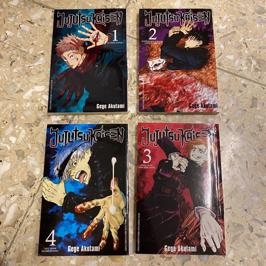 Komik jujutsu kaisen vol 1 2 3 4, Buku & Alat Tulis, Komik dan Manga di Carousell