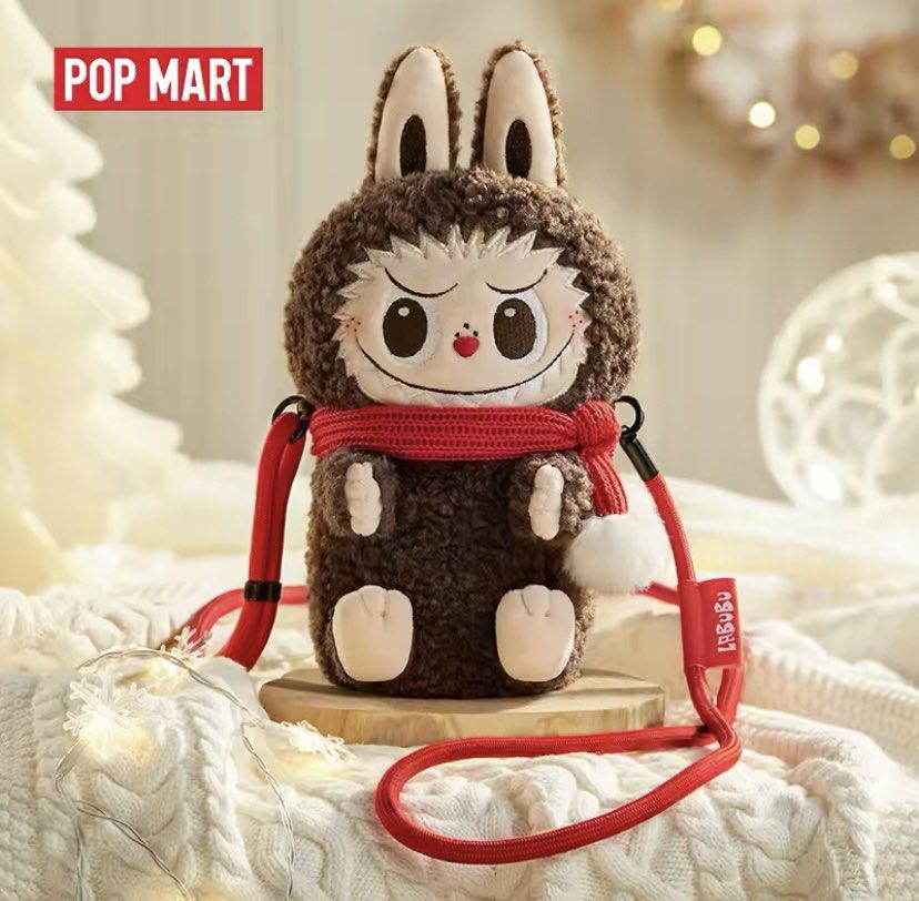 Labubu brown Christmas sling pouch bag Popmart Japan import ORIGINAL ...