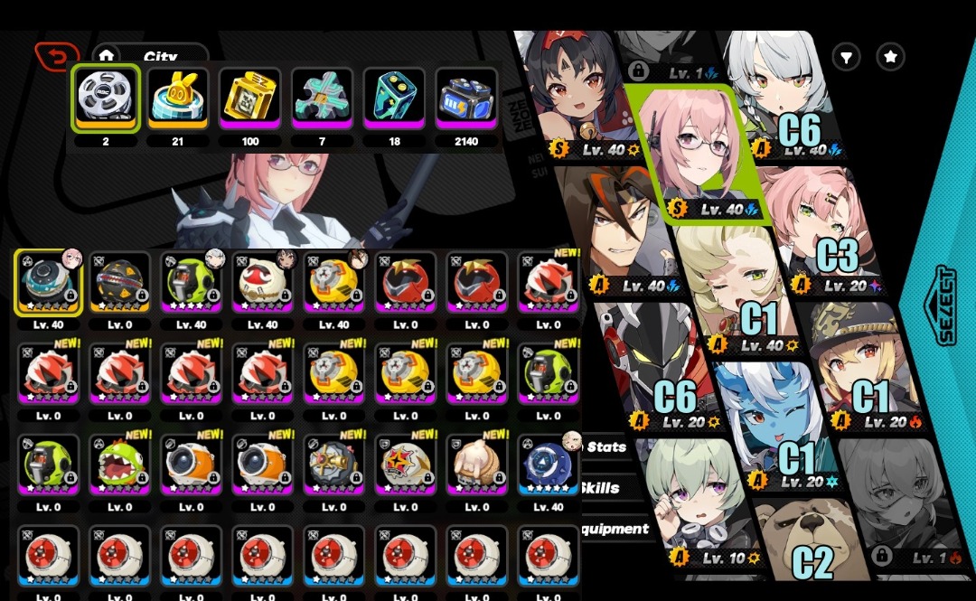LVL-39 Yanagi with Sig. W Engine,Nekomata and 5* W Engine Zenless Zone ...