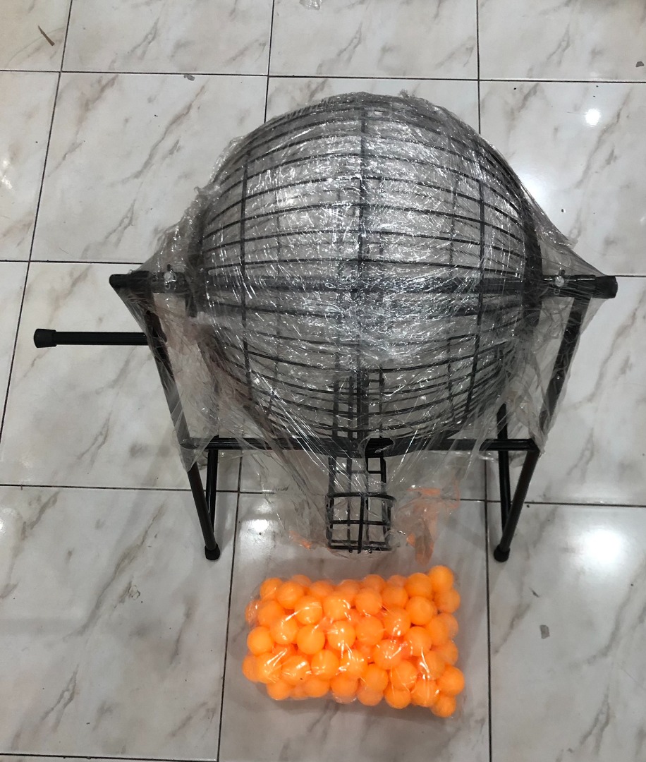 METAL Tambiolo 21 ½ with 100pcs Bingo Balls Plain (Raffle, Bingo Games ...