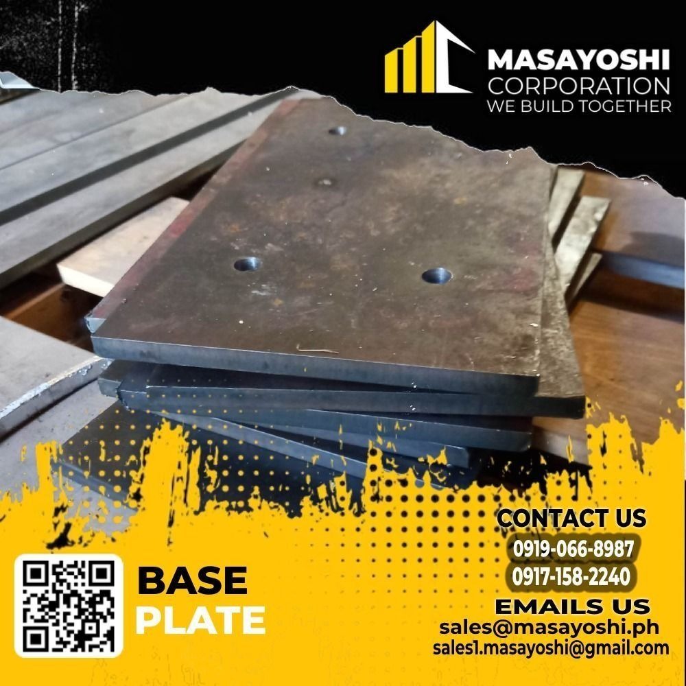 MS Base Plate 20mm x 450 x 450, Anchor Bolt, Stiffener, Deformed Bar ...