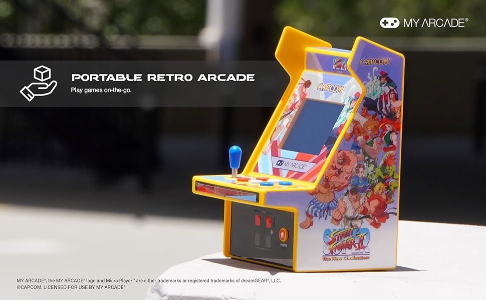 My Arcade Super Street Fighter II Micro Player Pro: Retro Arcades 2 Games in 1, Portable Game, 6 ...