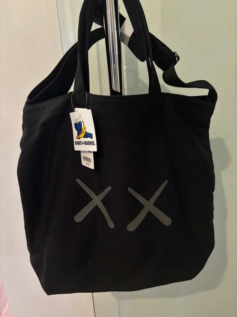 NEW UNIQLO X Kaws + Andy Warhol Black Tote Bag, Women's Fashion, Bags ...