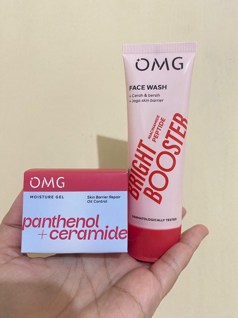 OMG Panthenol Ceramide Moisture Gel & Bright Booster Face Wash ORI NEW ...