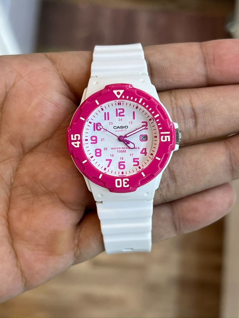 ORIGINAL CASIO Analog White Resin Band Ladies Watch LRW-200H-4B, Luxury ...