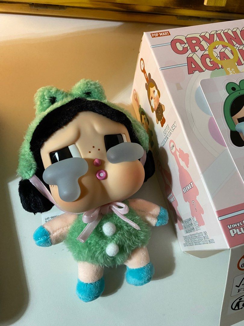 POP MART CRYBABY Crying Again Series-Vinyl Face Plush (WHAT A FROG ...
