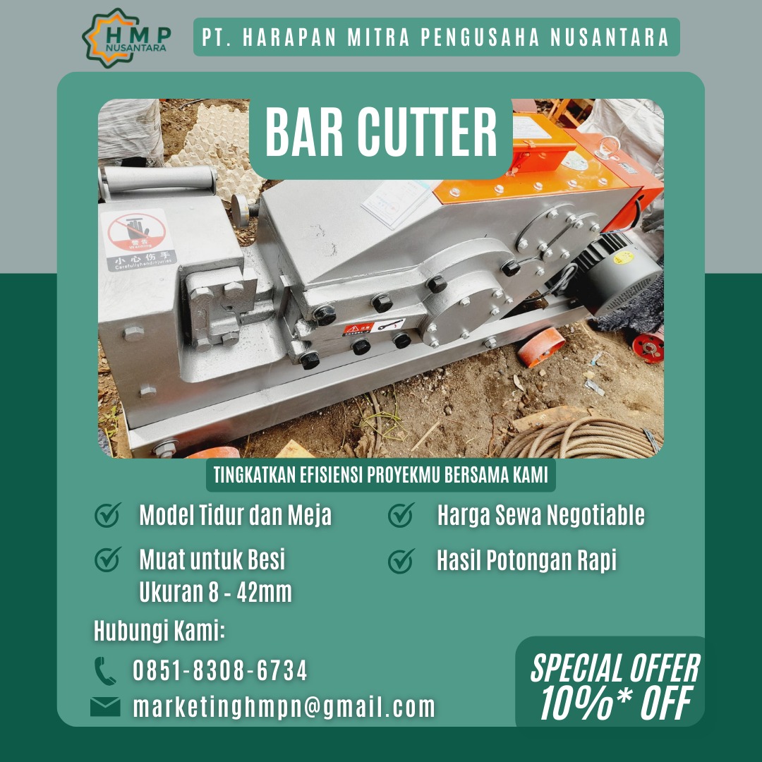 Sewa Rental Bar Cutter Kota Pariaman Provinsi Sumatera Barat | Bar ...