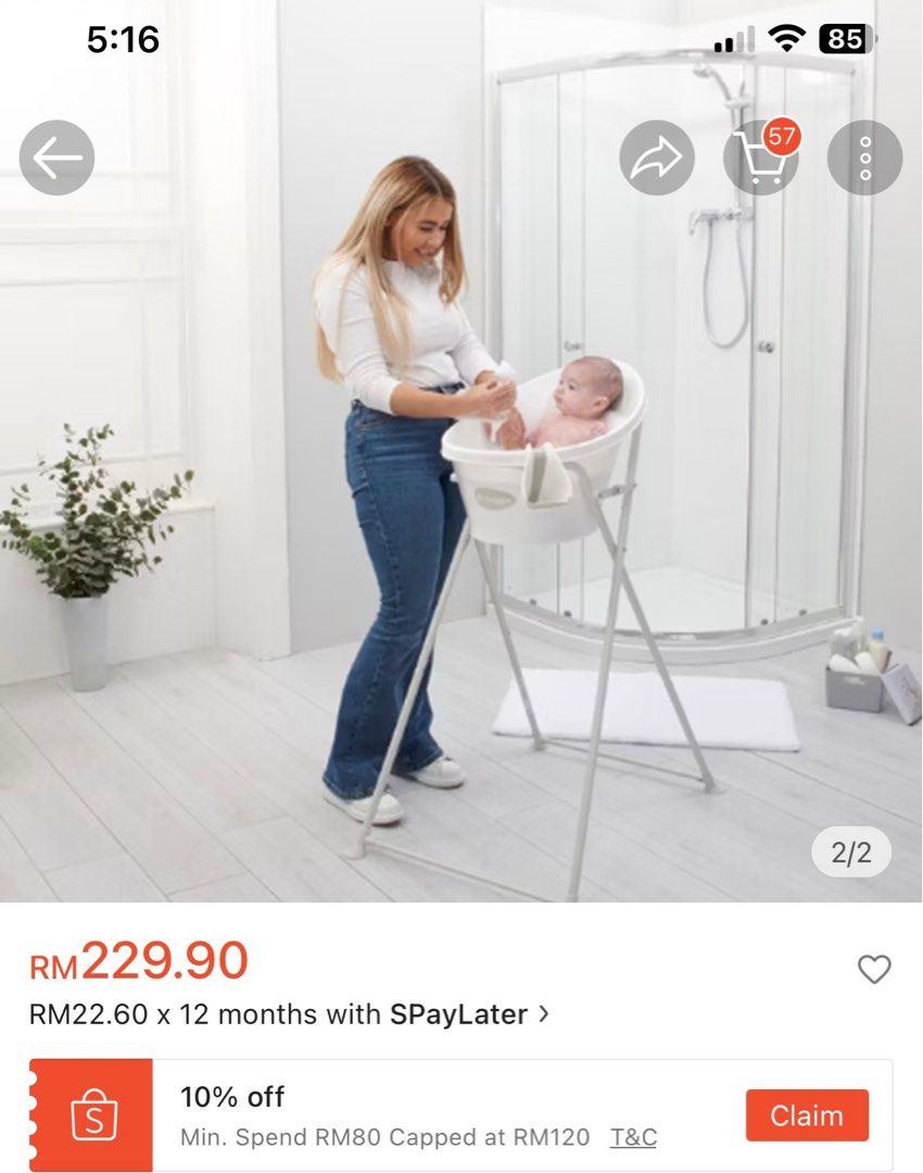 Shnuggle Stand Tub, Babies & Kids, Bathing & Changing, Bathtub & Bath ...