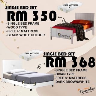 Katil Single and Tilam | Bedframe with Mattress, Furniture & Home ...
