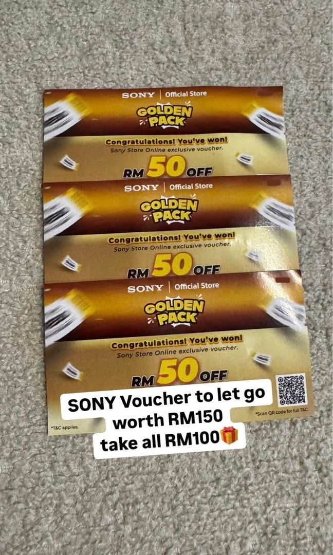SONY Voucher worth RM150, Tickets & Vouchers, Vouchers on Carousell