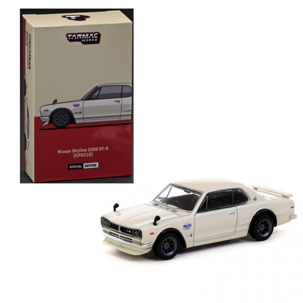 Tarmac Works 1/64 Scale Nissan Skyline 2000 GT-R (KPGC10) White Die-cast Car T64G-043-WH ...