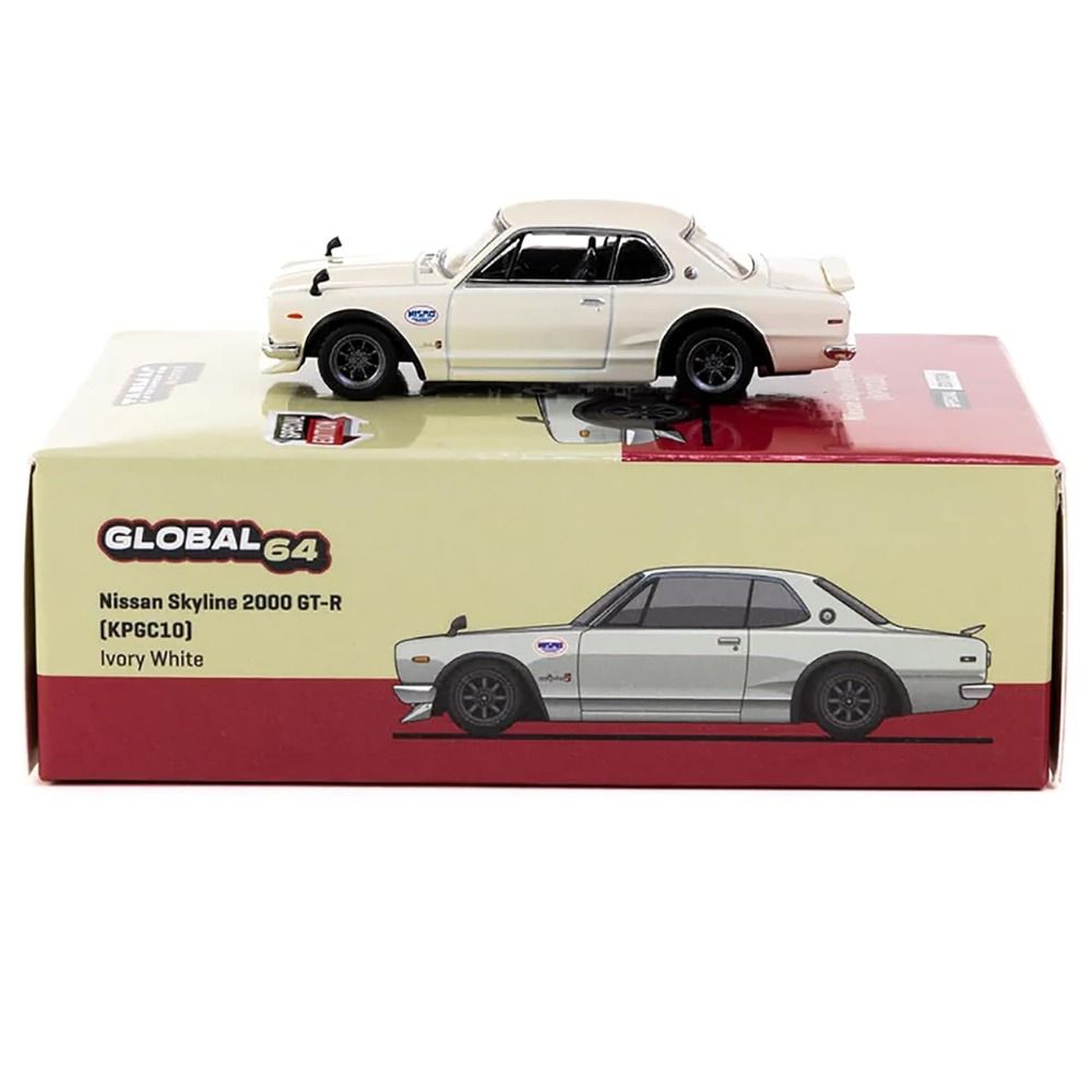 Tarmac Works 1/64 Scale Nissan Skyline 2000 GT-R (KPGC10) White Die-cast Car T64G-043-WH ...