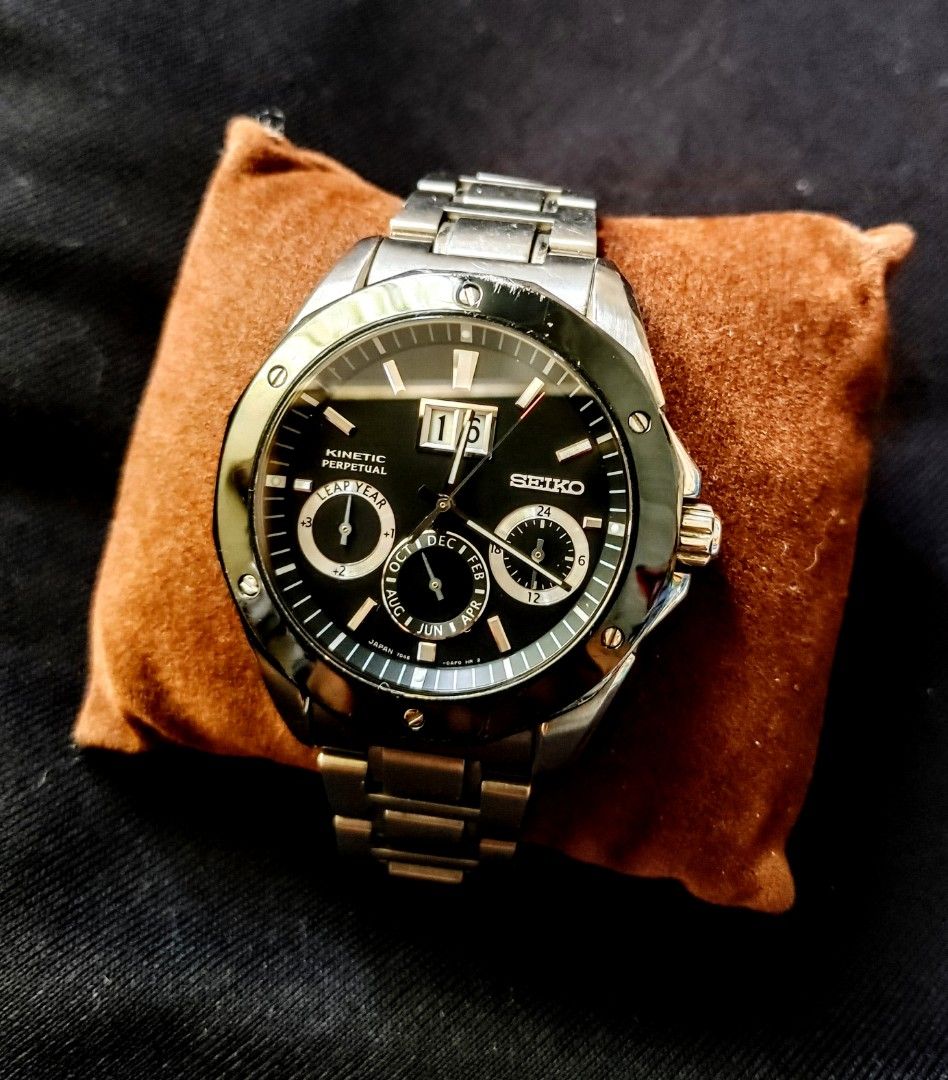 100% authentic RARE!! vintage seiko brightz SAGV017 kinetic perpetual calendar full titanium ...