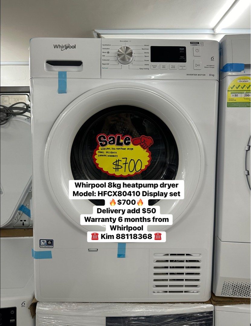 🔥 Whirpool 8kg heatpump dryer Model: HFCX80410 Display set 🔥$700🔥 ...