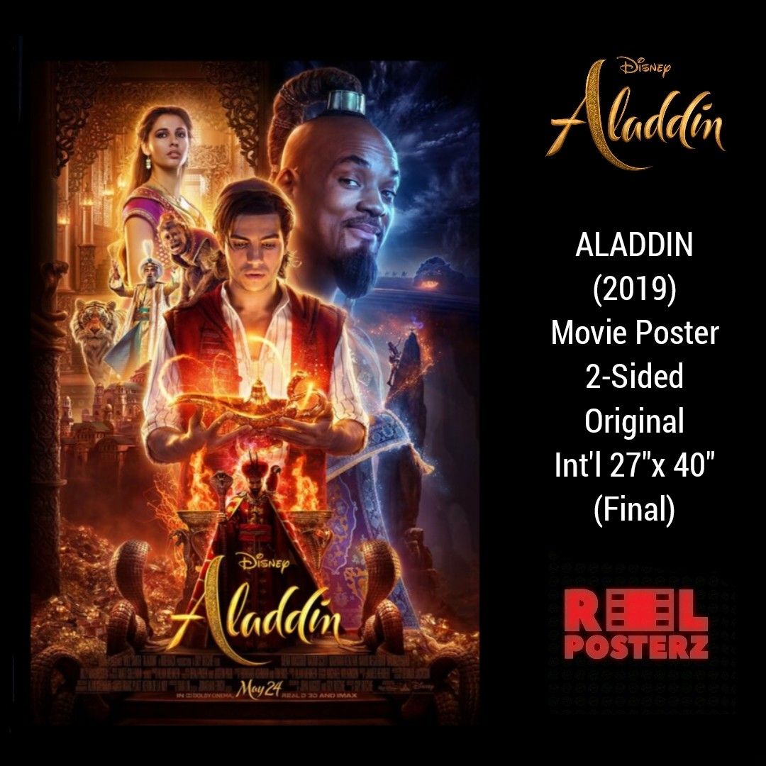 ALADDIN (2019) Movie Poster 2-Sided Original International 27"x 40" (Final), Furniture & Home ...