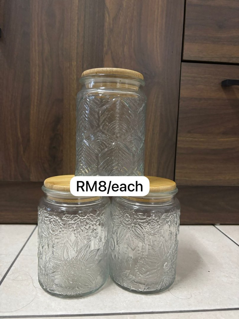 Balang Kaca Glass Container Kuih Raya, Furniture & Home Living, Home ...
