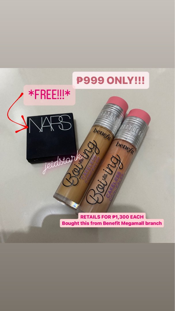 Benefit Boing Concealer in shade 6.4 AND 4.25 with FREE nars mini ...