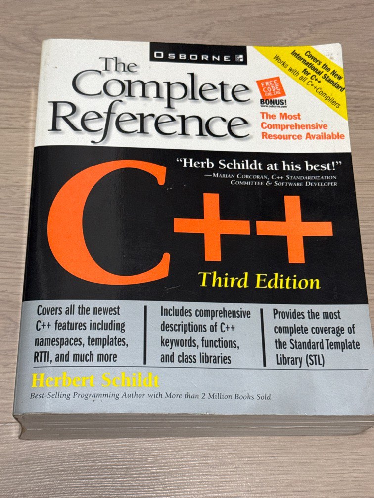 C++ The complete reference 3rd Edition, Hobbies & Toys, Books & Magazines, Textbooks on Carousell