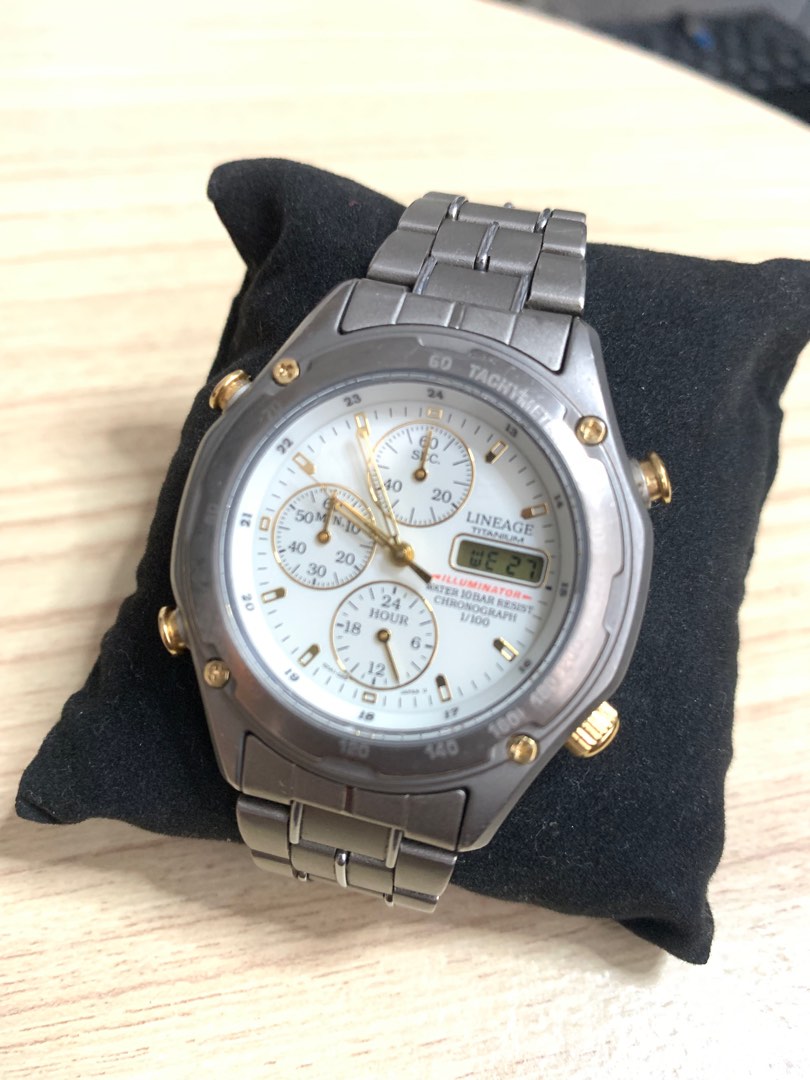 Casio Lineage Chronograph Titanium, Men's Fashion, Watches ...