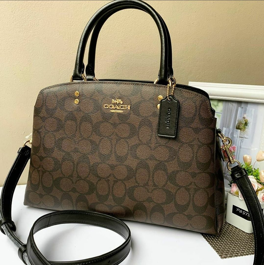 Coach 91495 Lillie Carryall in Signature Coated Canvas and Smooth ...