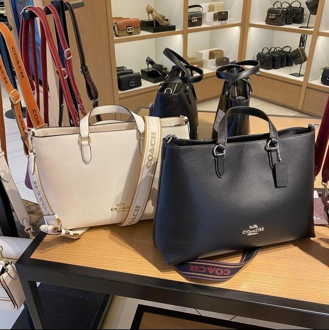 Coach CH251 Logan Top Zip Carryall Bag in Refined Pebble Leather - Ladies Bag with Detachable ...