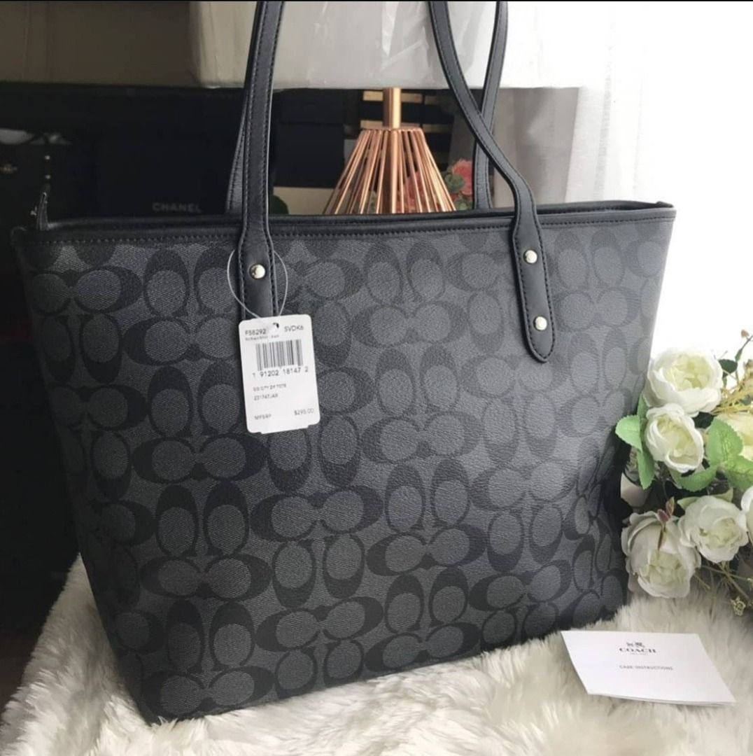 Coach F58292 Classic City Zip Tote in Signature Coated Canvas and ...