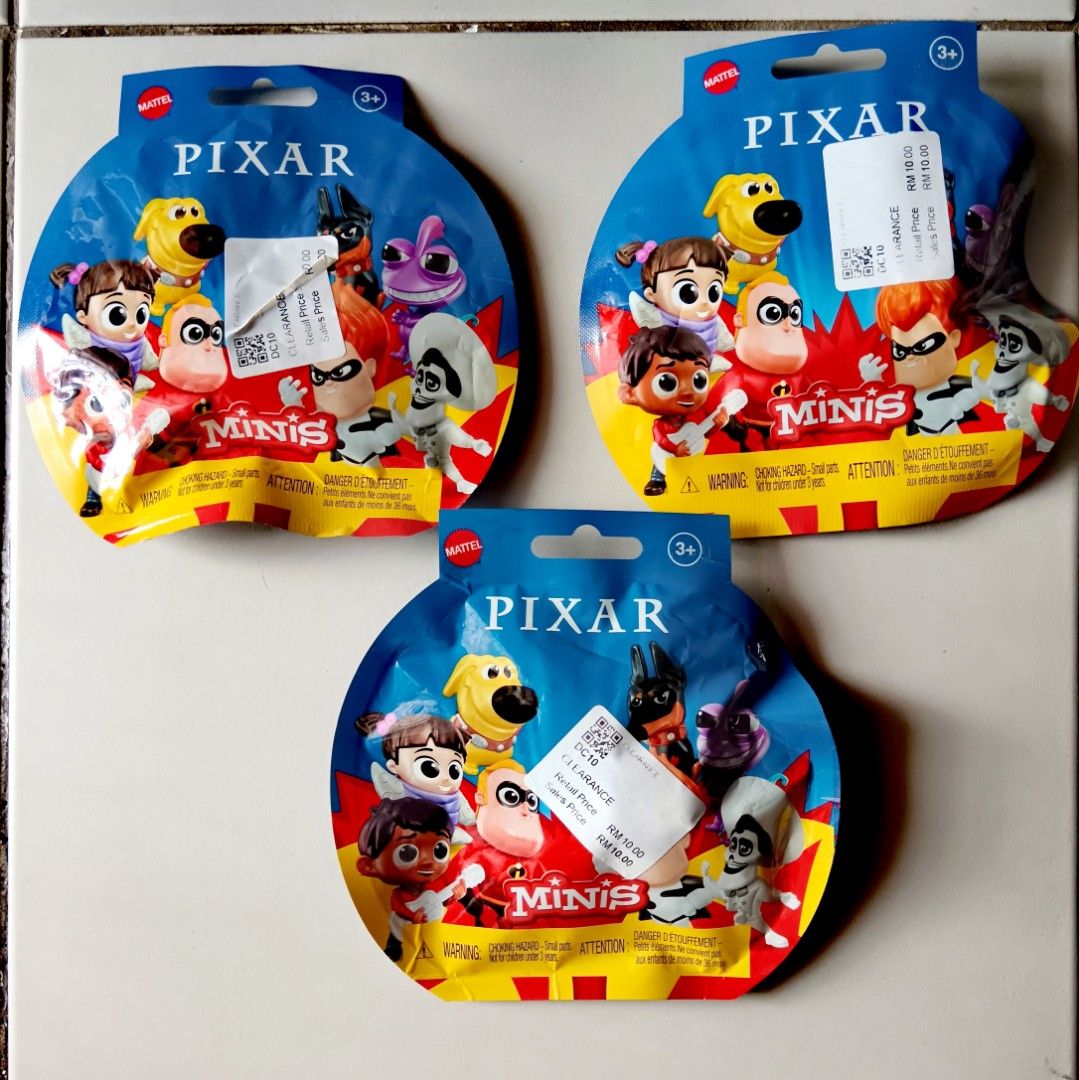 3 x DISNEY PIXAR Minis Collectibles Action Figures Mystery Pack, Babies ...