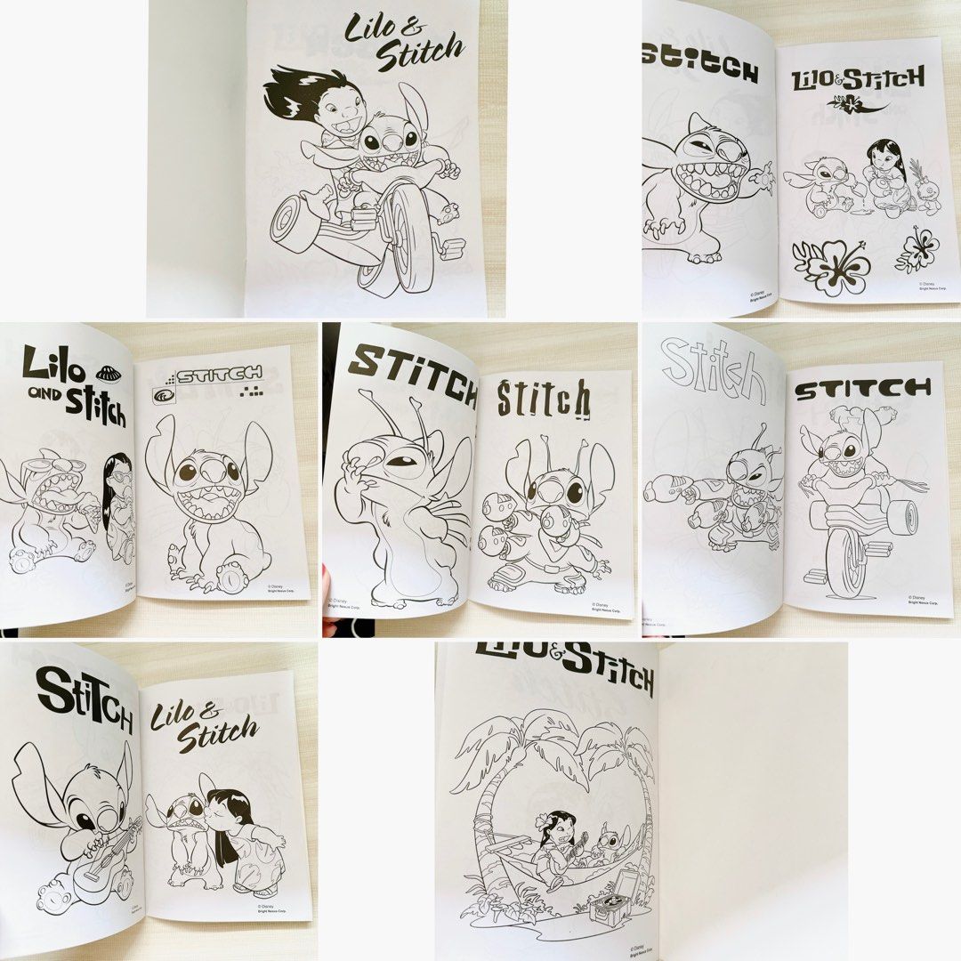 Disney Stitch Coloring Book & Two Color Pencils Set, Hobbies & Toys ...