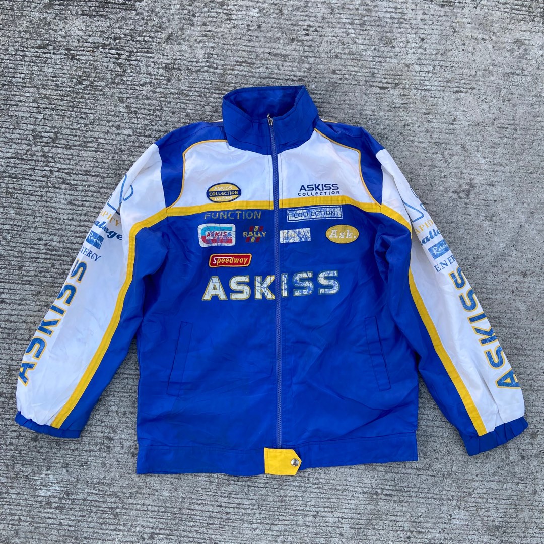 HQ VINTAGE BLUE RACING JACKET, Men's Fashion, Coats, Jackets and ...