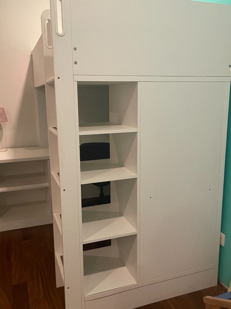 Ikea Stuva Loft Bed and Desk with twin mattress, Furniture & Home ...