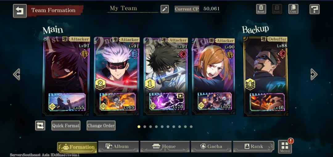 JUJUTSU KAISEN PHANTOM PARADE CHAPEST STACKED 50K CP WITH CHARACTERS ...
