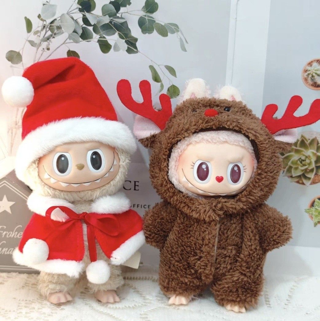 Labubu The Monsters Christmas costume outfit pop mart Santa Claus ...