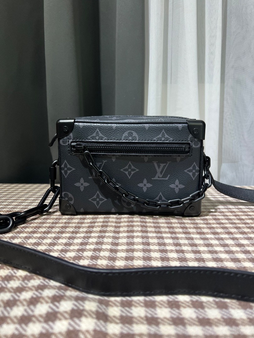 LV mini soft trunk monogram eclipse Square Bag, Luxury, Bags & Wallets ...