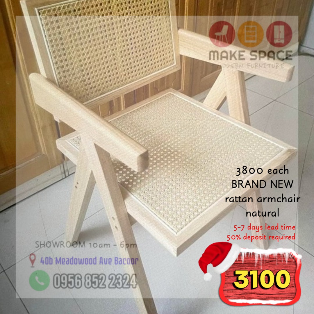 MAKE SPACE solihiya rattan accent chair NATURAL brand new | 5-7 days ...