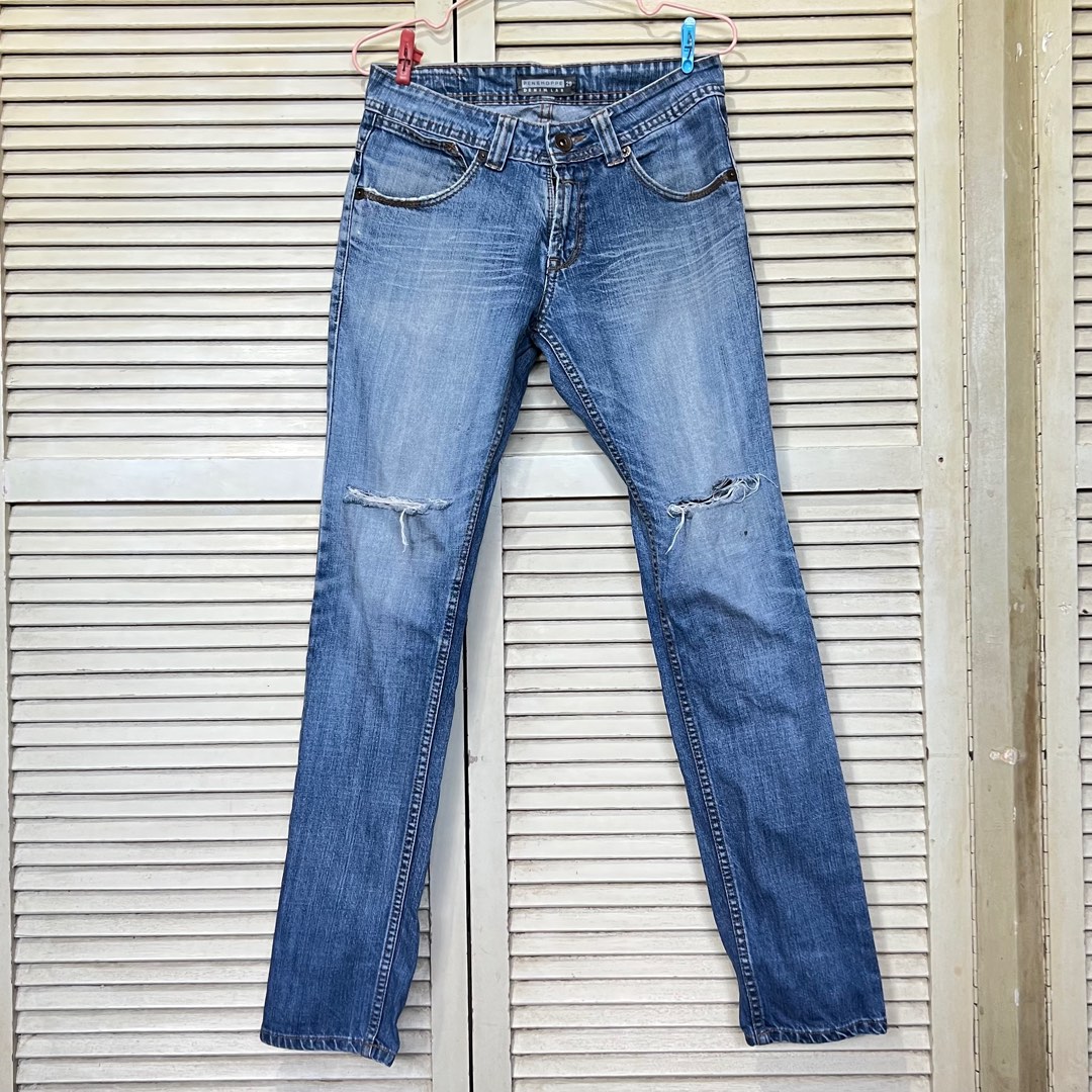 Penshoppe Rave Carror Fit Denim/Maong Ripped Jeans/Pants in Blue, Men's ...