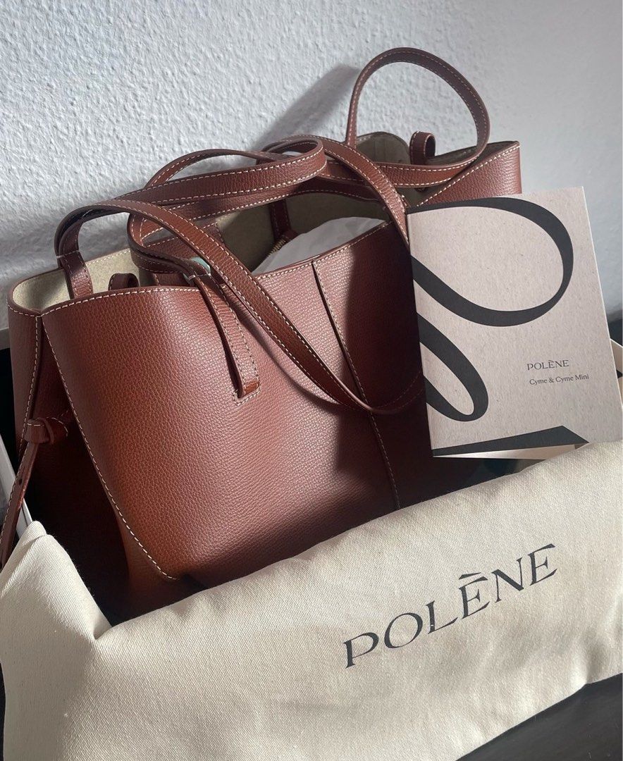 Polene Cyme Mini Cognac, Luxury, Bags & Wallets on Carousell