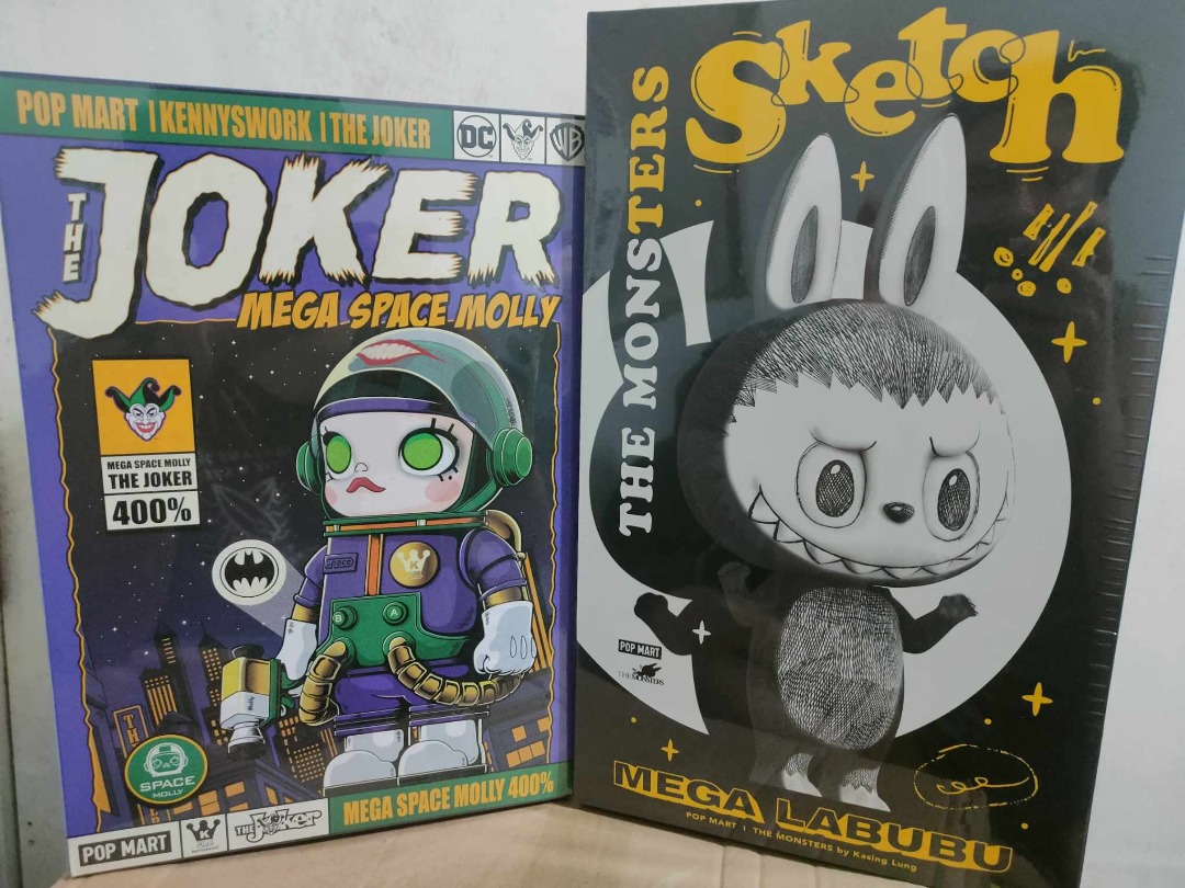 Popmart Mega Spacy Molly Joker 400% & Mega Labubu Sketch 400% ONHAND ...