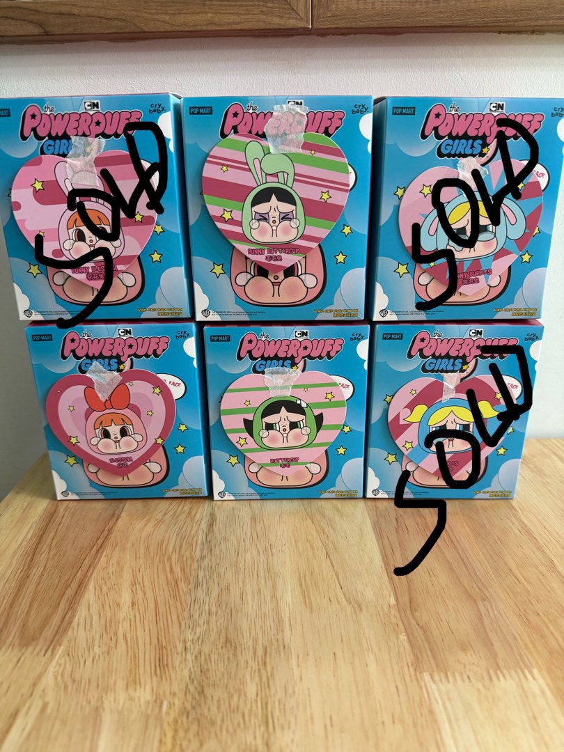 Popmart Powepuff girls plush pendant (buttercup,blossom, bunny ...