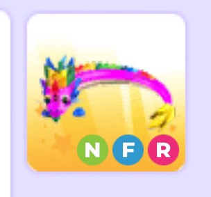 Roblox Adopt Me Neon Fly Ride Rainbow Dragon Adopt Me NFR Rainbow ...