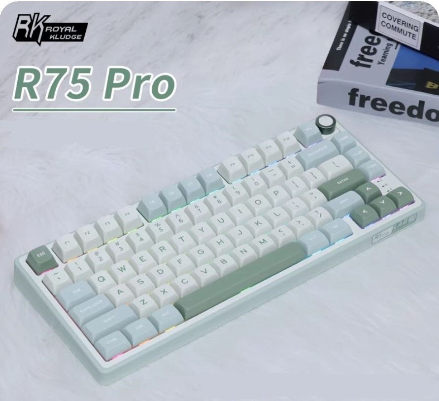 Royal Kludge RK R75 Pro Gasket Hot-Swappable RGB Tri-mode (Bluetooth/2 ...