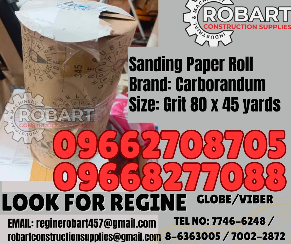 Sanding Paper Roll Brand: Carborandum Size: Grit 80 x 45 yards ...