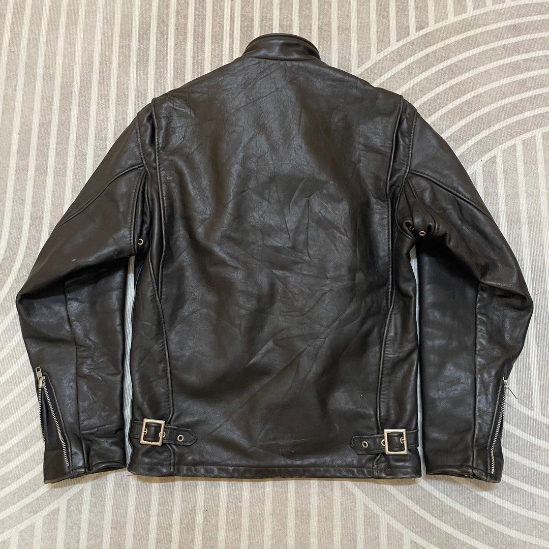 Schott 141 Cafe Racer Leather jacket saiz 36 USA, Men's Fashion, Coats ...