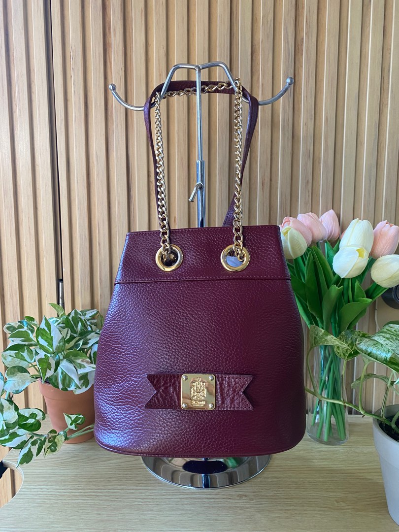 St. Scott London Bucket Bag in Maroon (Deep Red), Luxury, Bags ...