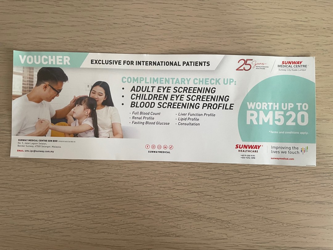 Sunway medical voucher for foreigner, Tickets & Vouchers, Vouchers on ...