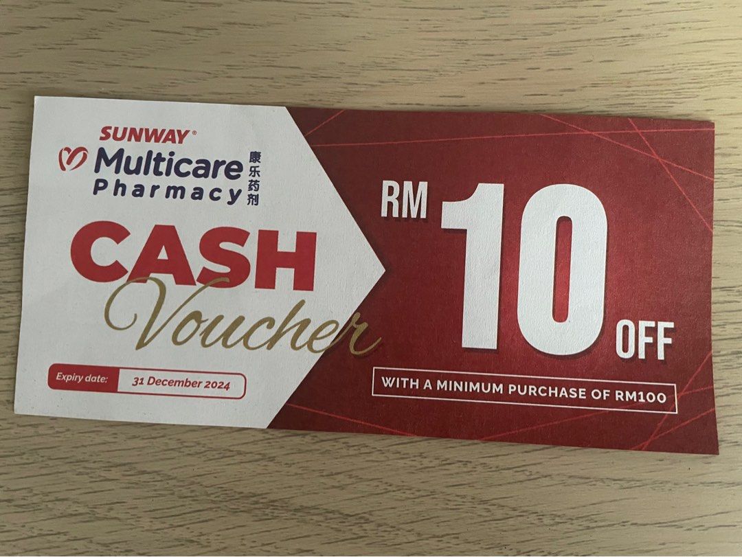 Sunway pharmacy voucher, Tickets & Vouchers, Vouchers on Carousell