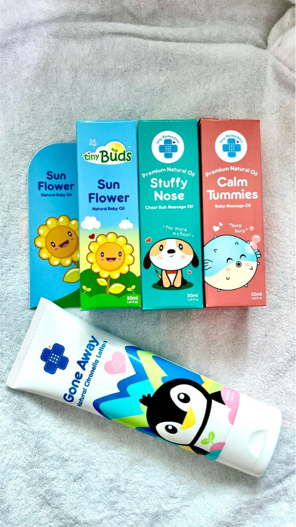 Tiny Buds Set CALM TUMMIES SUNFLOWER OIL STUFFY NOSE LOTION, Babies ...
